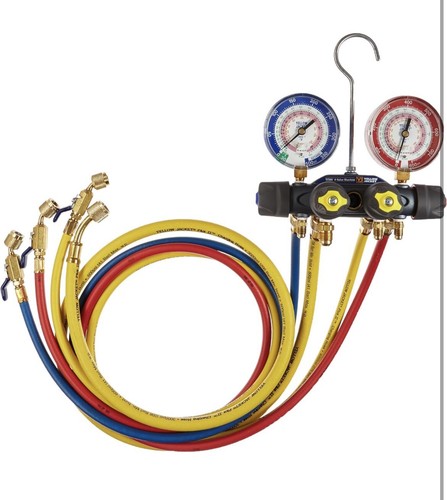Yellow Jacket 49968 Titan 4-Valve Test and Charging Manifold - Red ...