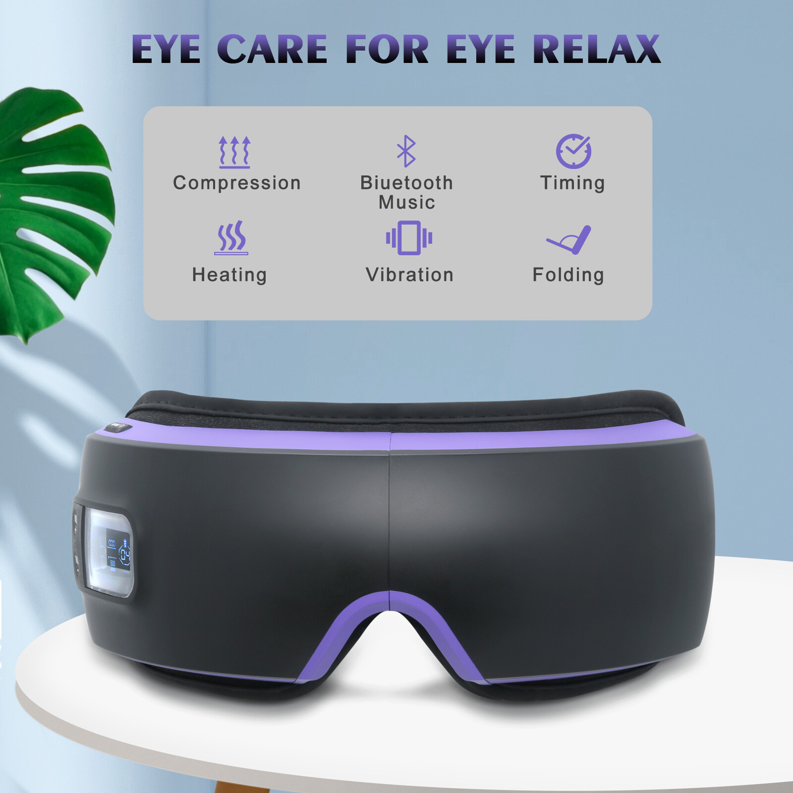 Eye massager heated and vibrating to relax dry eye muscles air pressure ...