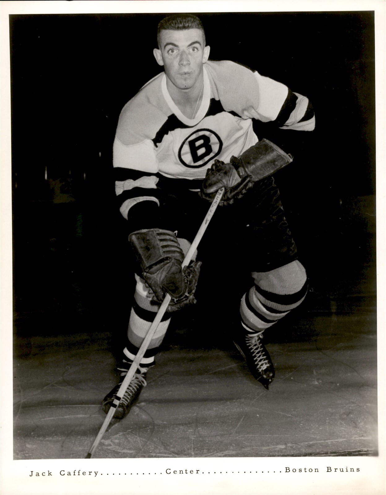 PF20 Original Photo JACK CAFFERY 1956-58 BOSTON BRUINS CLASSIC NHL ...