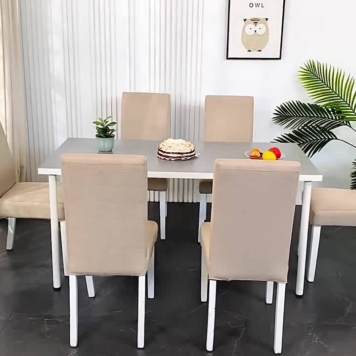 Velvet Large Dining Chair Covers Stretch Seat Plush Slipcovers Cover ...