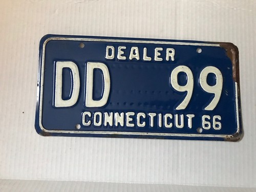Connecticut DEALER license plate DD 99 '66 | eBay