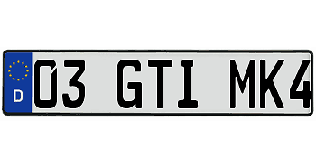 custom european German car license plate tag EuRo TRaSH for mk1 mk2 mk3 ...