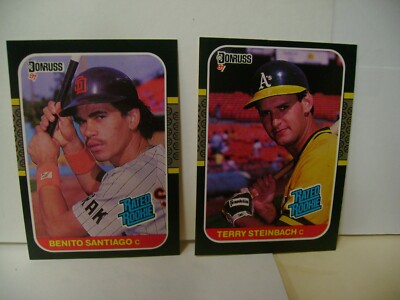 1987 DONRUSS RATED ROOKIE LOT BENITO SANTIAGO #31 TERRY STEINBACH #34 ...