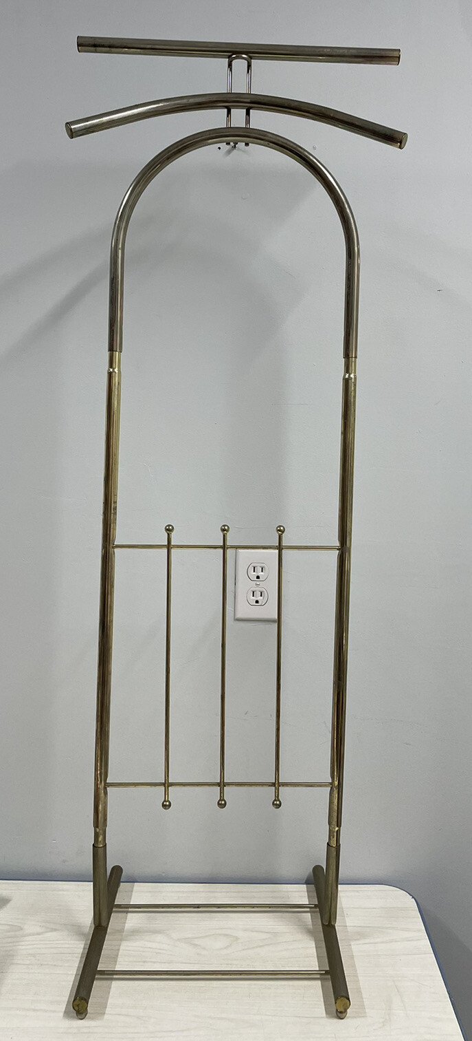 Vintage Original Gold Metal Valet Butler Stand Hollyw… - Gem