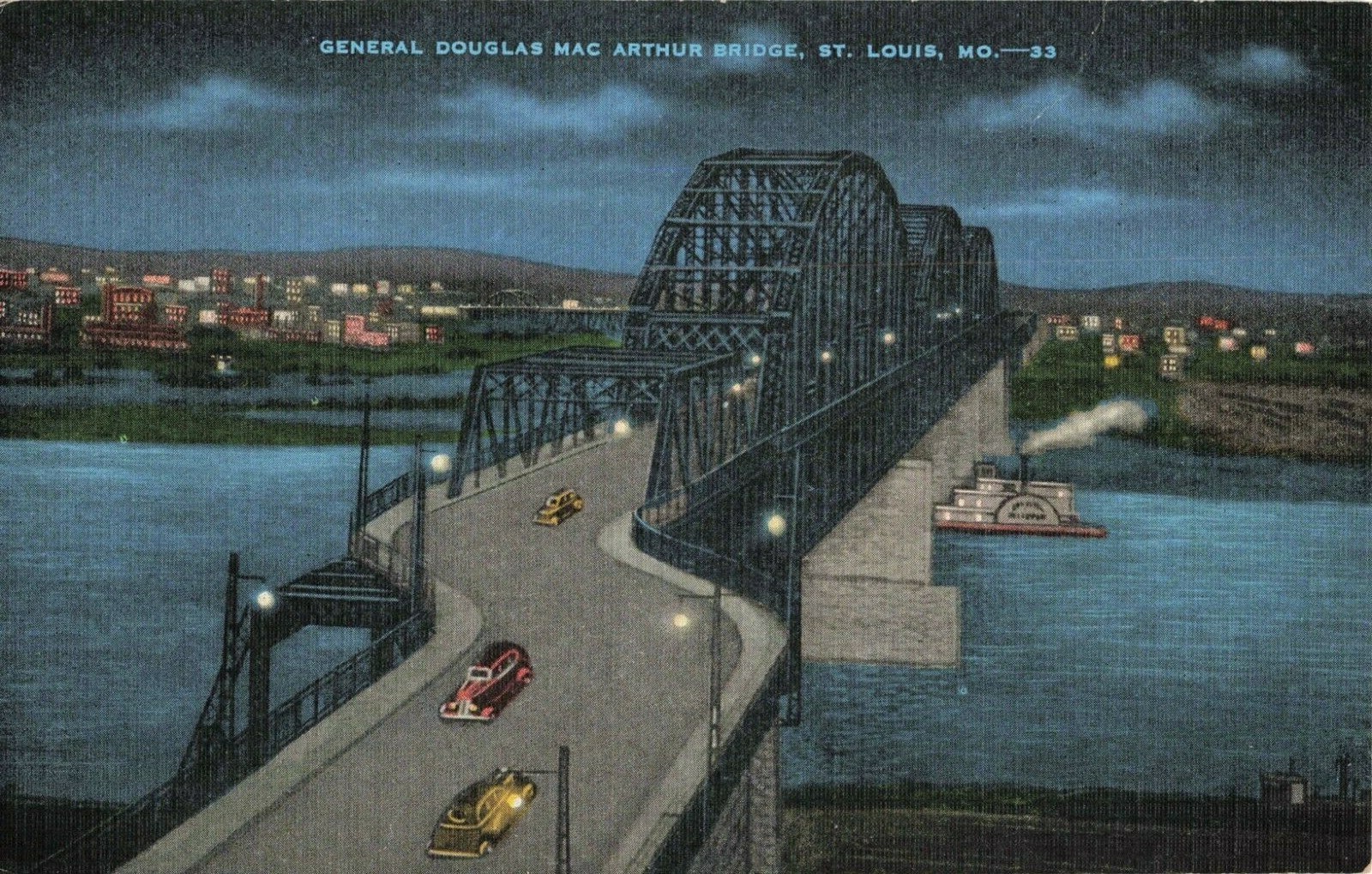 Postcard General Douglas Mac Arthur Bridge St Louis Missouri | eBay