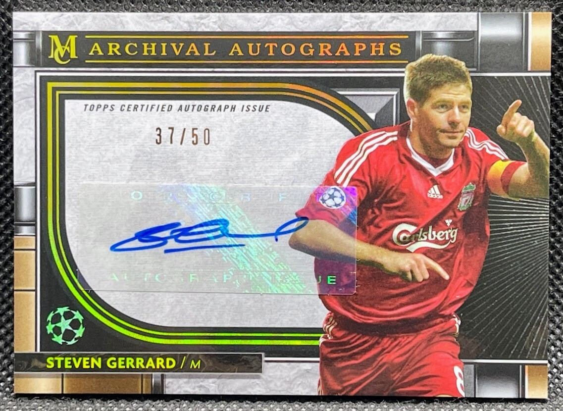 2021-22 Topps Museum UCL =Steven Gerrard= GOLD Archival Auto #'d /50 ...