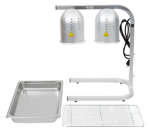 Fry Warmer Full Pan Grate & 2 Bulb Kit Food Heat Lamp Stand Commercial ...