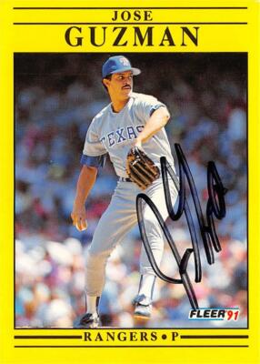 Jose Guzman autographed Baseball Card (Texas Rangers) 1991 Fleer #U60 ...