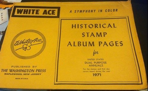WHITE ACE Historical STAMP ALBUM PAGES United States DUAL PURPOSE ...