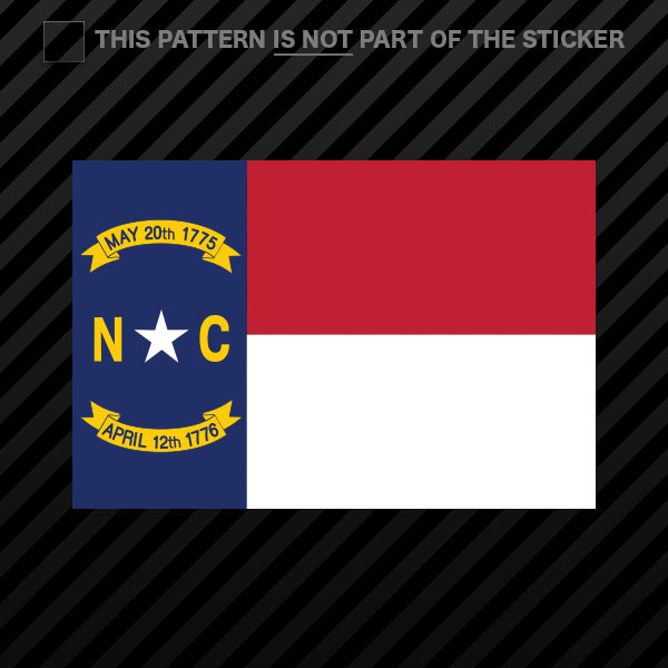 North Carolina Flag Sticker Self Adhesive Vinyl state north carolinian ...