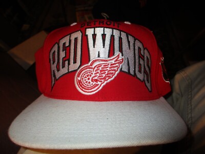 DETROIT RED WINGS Multi Logo Red W/White Bill Adjustable Hat By ...