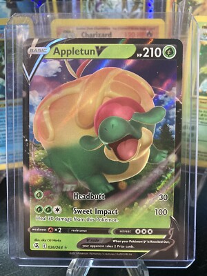 Pokémon TCG Appletun V Fusion Strike 026/264 Holo Ultra Rare Pack Fresh ...