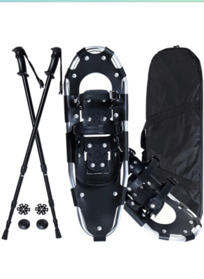 Snowshoes Lightweight Aluminum Snow Shoes with Trekking Poles, Carrying ...
