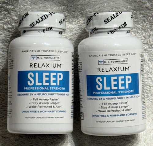 2 Bottles Relaxium SLEEP Professional Strength - Fall Asleep Fast! 120 ...