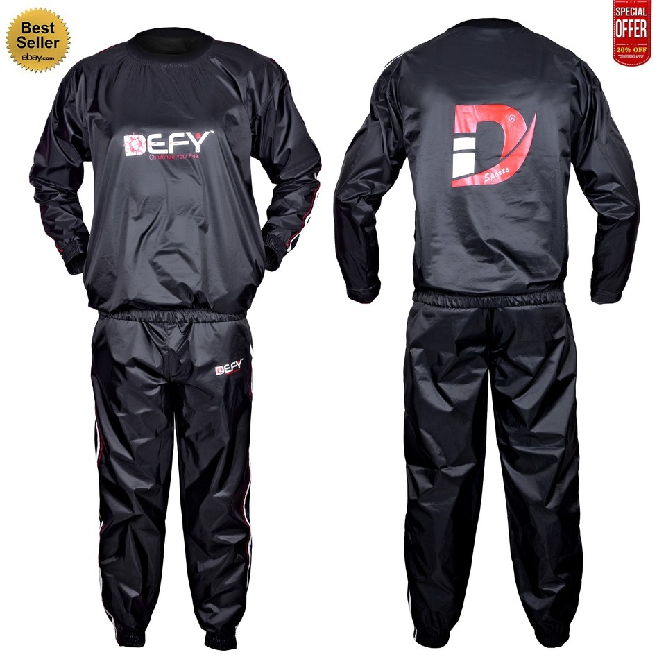 DEFY Heavy Duty Suit Weight Loss Sauna Sweat Suit Exercise Fitness Gym ...
