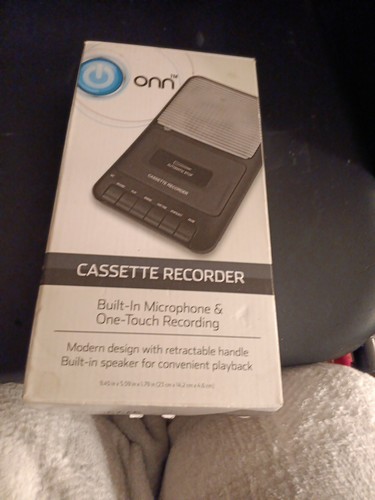ONN Cassette Recorder External/Built-in Microphone One Touch Recording ...