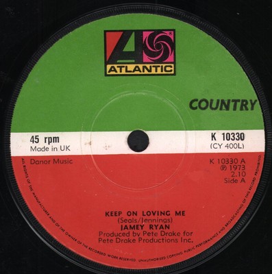 Jamey Ryan Keep On Loving Me 7" vinyl UK Atlantic 1973 solid centre ...