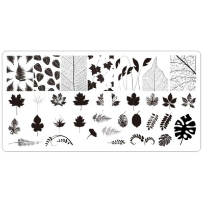 Blätter Stamping Schablone Nail Art Platte Muster Baum Blumen Lack UV ...