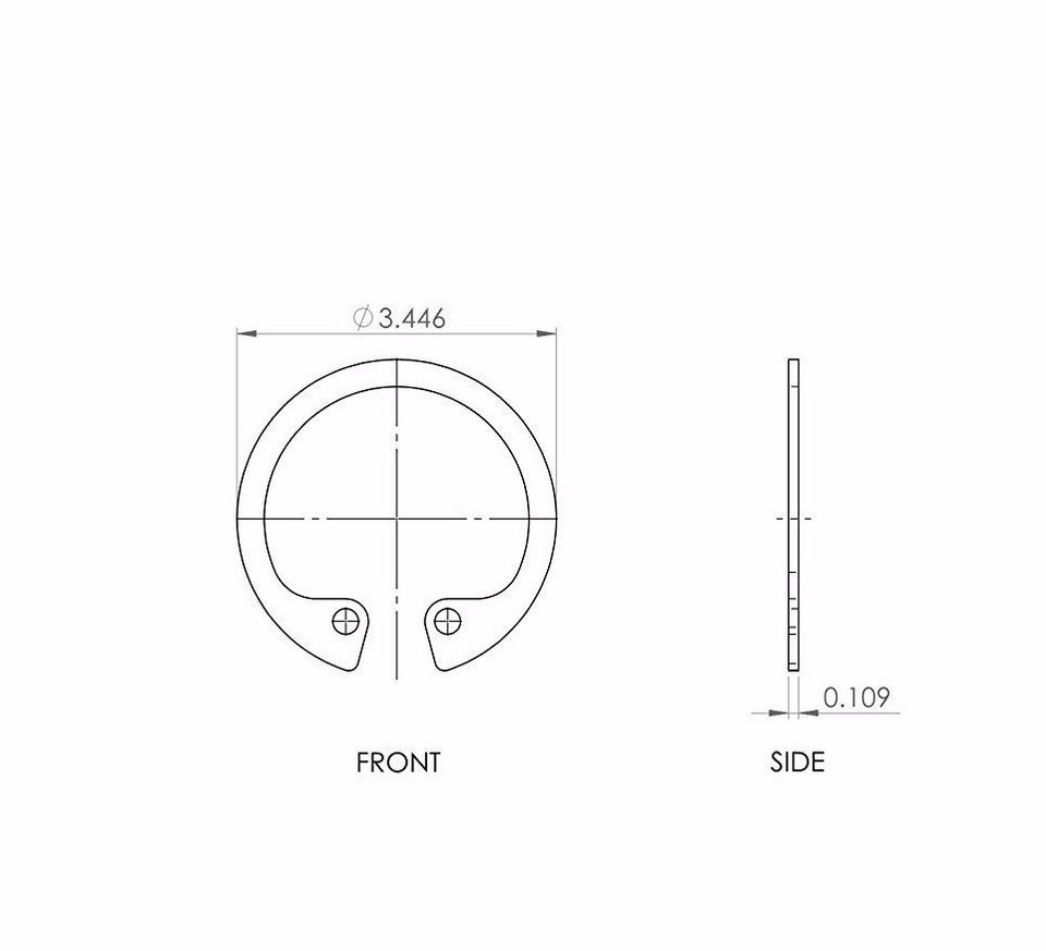 Tapered Section Internal Retaining Ring 3-1/4" Housing Diameter Zinc ...