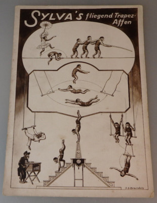 Entwurf J.G. Brandoly: Kleines Plakat "Sylva´s fligende Trapez-Affen ...