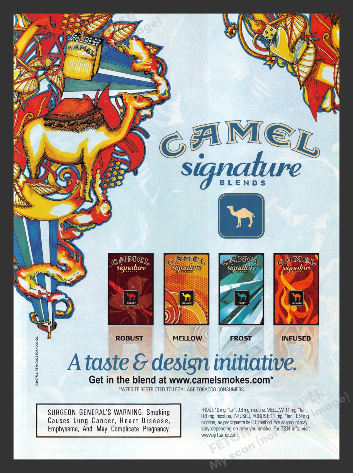 Camel Signature Blends Cigarettes Design 2000s Print Advertisement Ad ...