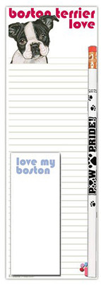 Boston Terrier Notepad & Pencil Gift Set | eBay