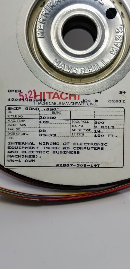 HITACHI - A2807-30S-14T - Cable, Rainbow Ribbon. 28-14C. 100 Foot Reel ...