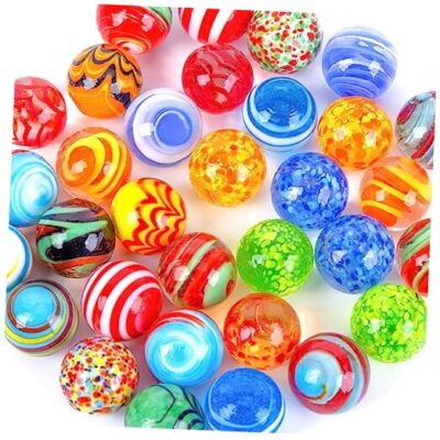 32PCS Glass Marbles Bulk, 16mm/0.6inch Handmade Glass Marbles Colorful ...