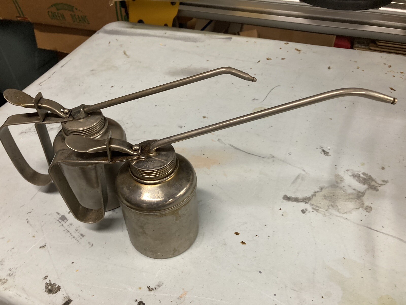 2 Vintage Finger Pump Oiler Oil Can , 1- Craftsman , 2nd ? USA | eBay