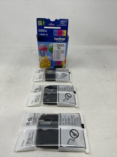 Brother LC203CL XL Genuine High Yield CYM Ink Combo Pack Sealed March ...