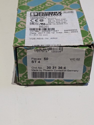 Box of 22 PCS Phoenix Contact ST 4 3031364 Terminal Blocks | eBay