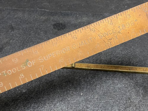 Vintage Nicholls Tools Ottumwa Iowa Copper Clad 12” X 8” Framing Square ...