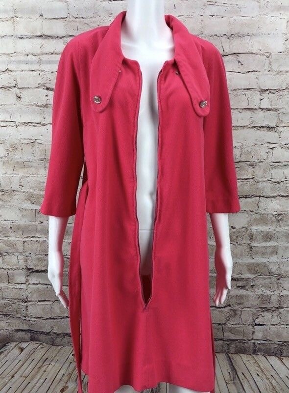 Peer Womens Vintage Robe Size 12 Pink 60s 70s Jewel Button House Coat ...