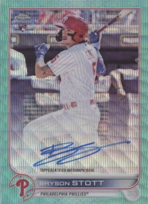 2022 Topps Chrome - Rookie Autographs Bryson Stott #RA-BS Aqua Wave ...