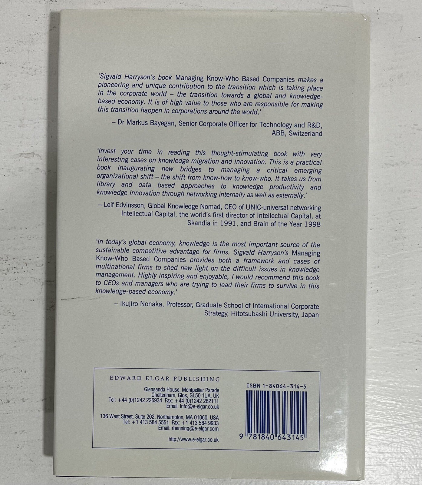 Managing Know-Who Based Companies : A Multinetworked Approach to ...