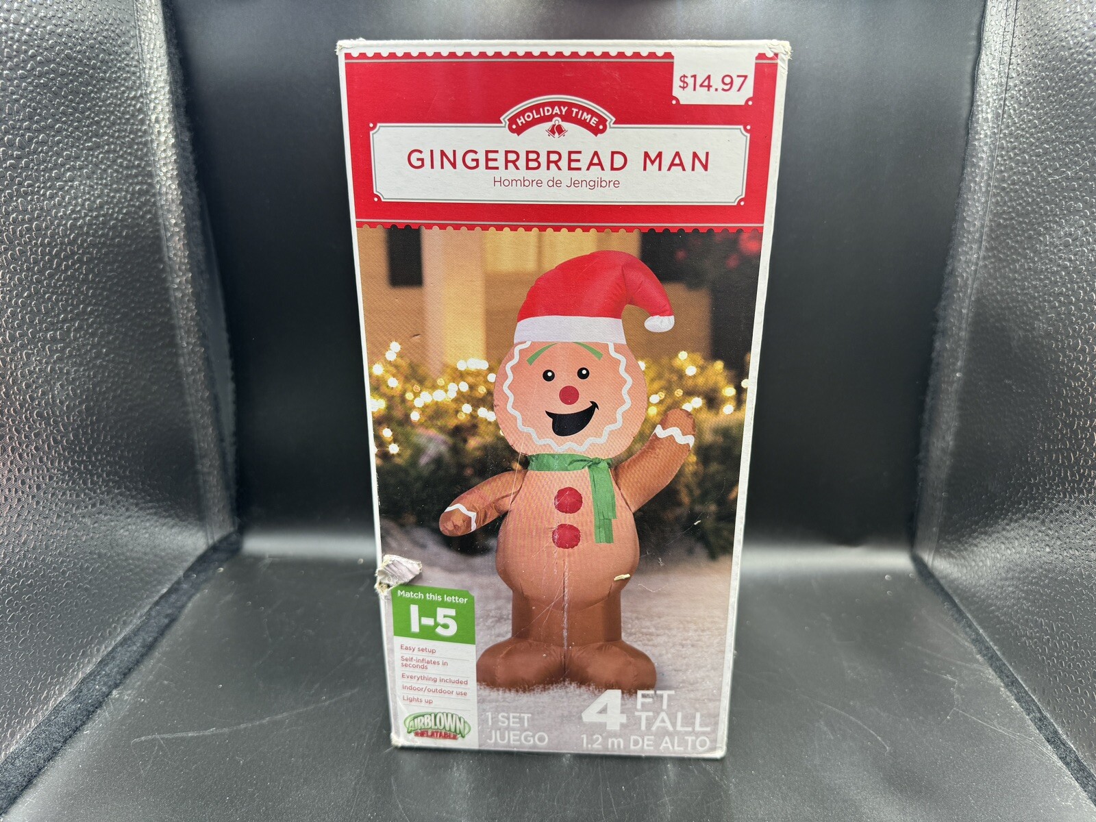 Gemmy Holiday Time Gingerbread Man 4 FT Tall Airblown Inflatable Lights ...