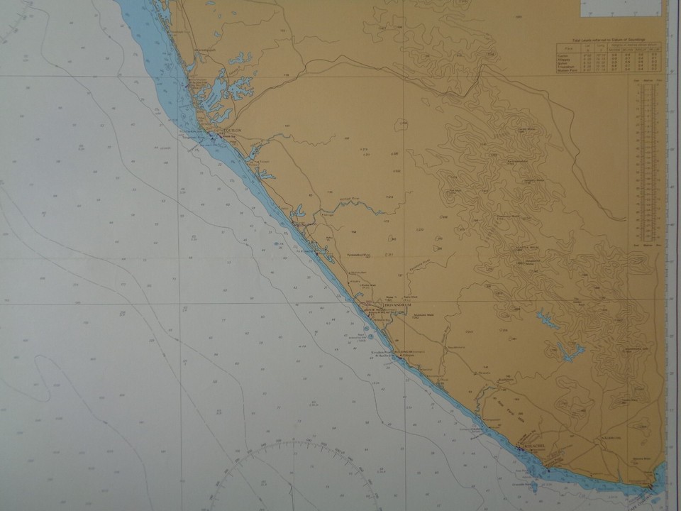 Marine Geographic Map / Cape Comorin to Cochin 1983 India | eBay UK