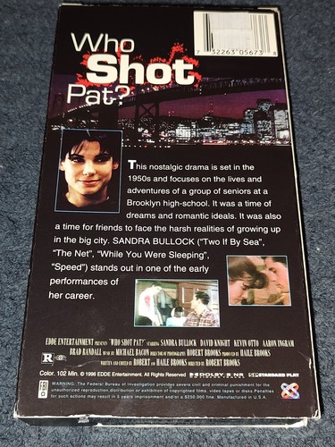 Who Shot Pat? VHS Early Sandra Bullock Crime Drama Adventure EDDE ...
