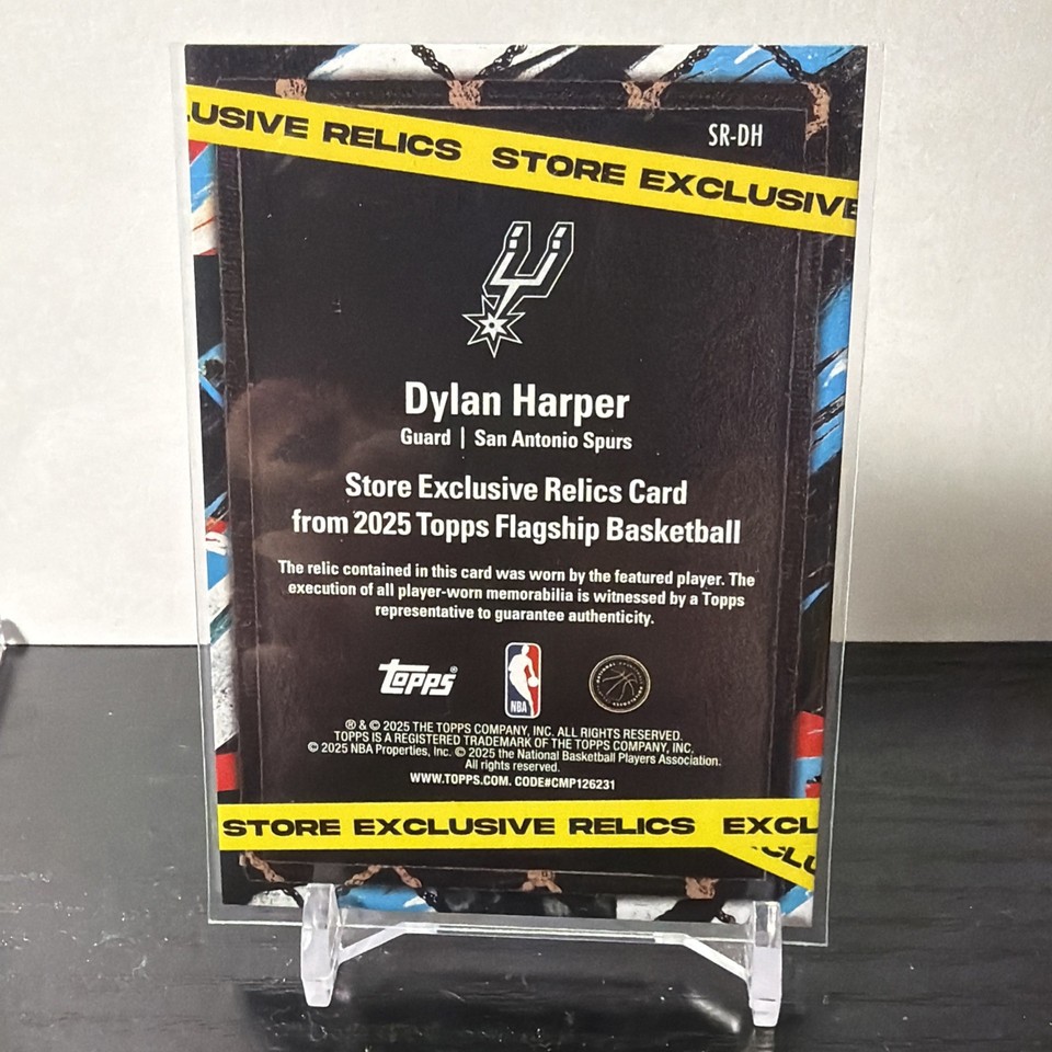 2025-2026 Topps Store Exclusive Relics #SR-DH Dylan Harper Rookie ...