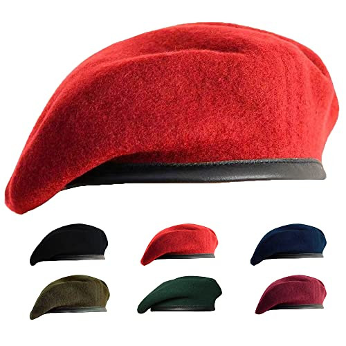 Gajaous British Military Berets for Men and Women,Wool and Leather One ...