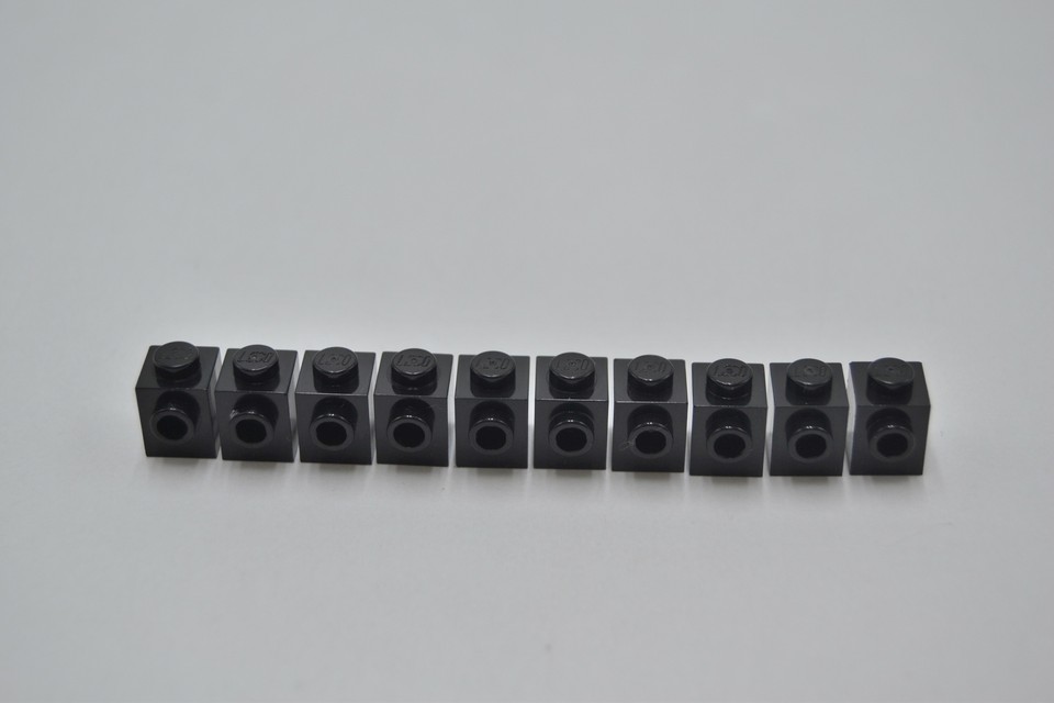 LEGO 10 x Headlight schwarz Black Brick Modified 1x1 with Stud on Side ...