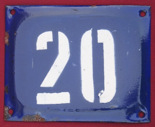 Old Metal USSR PLAQUE HOUSE Number "20" Enamel Vintage Soviet Military ...