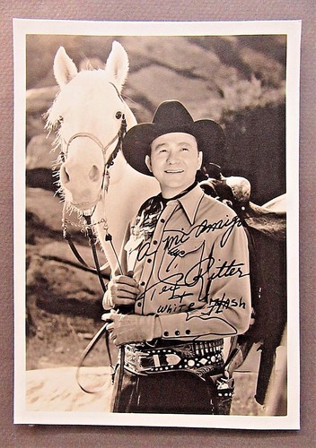 vintage TEX RITTER & Horse WHITE HASH Cowboy Western movie actor photo ...