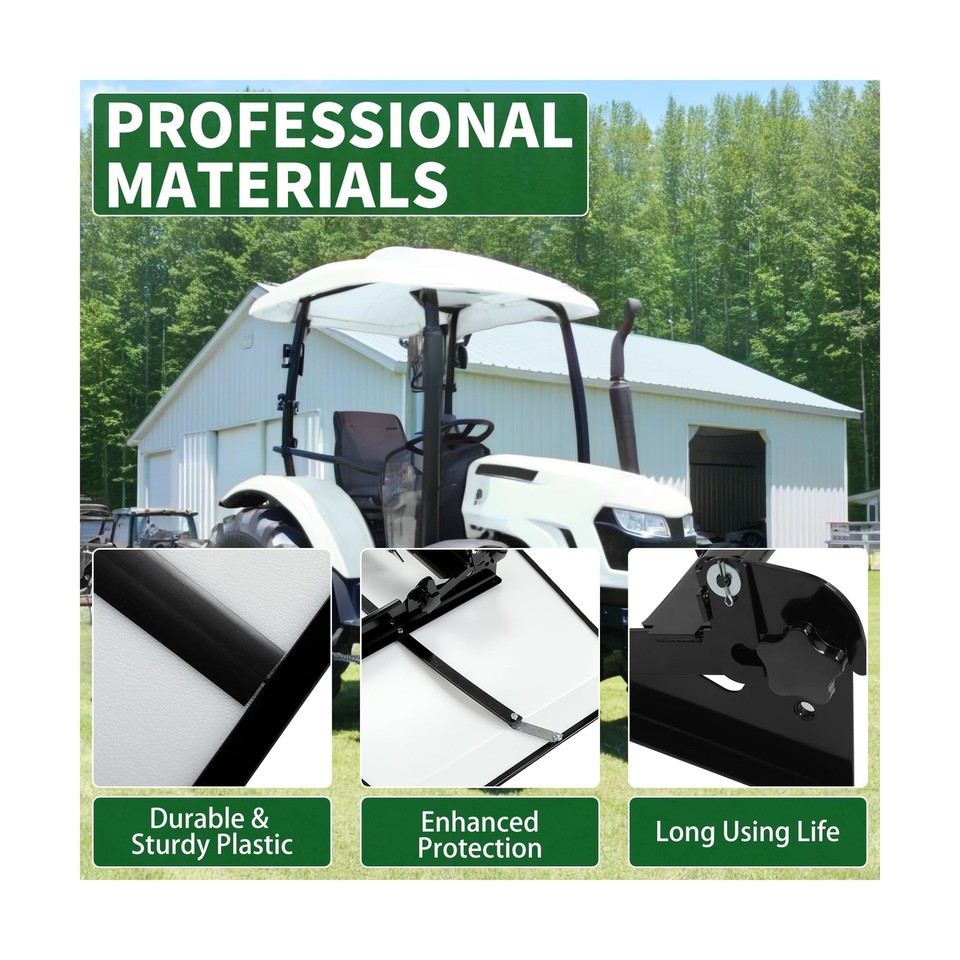 HECASA White Tractor Canopy Compatible with All ROPS 48-3/8" X 48-3/8 ...