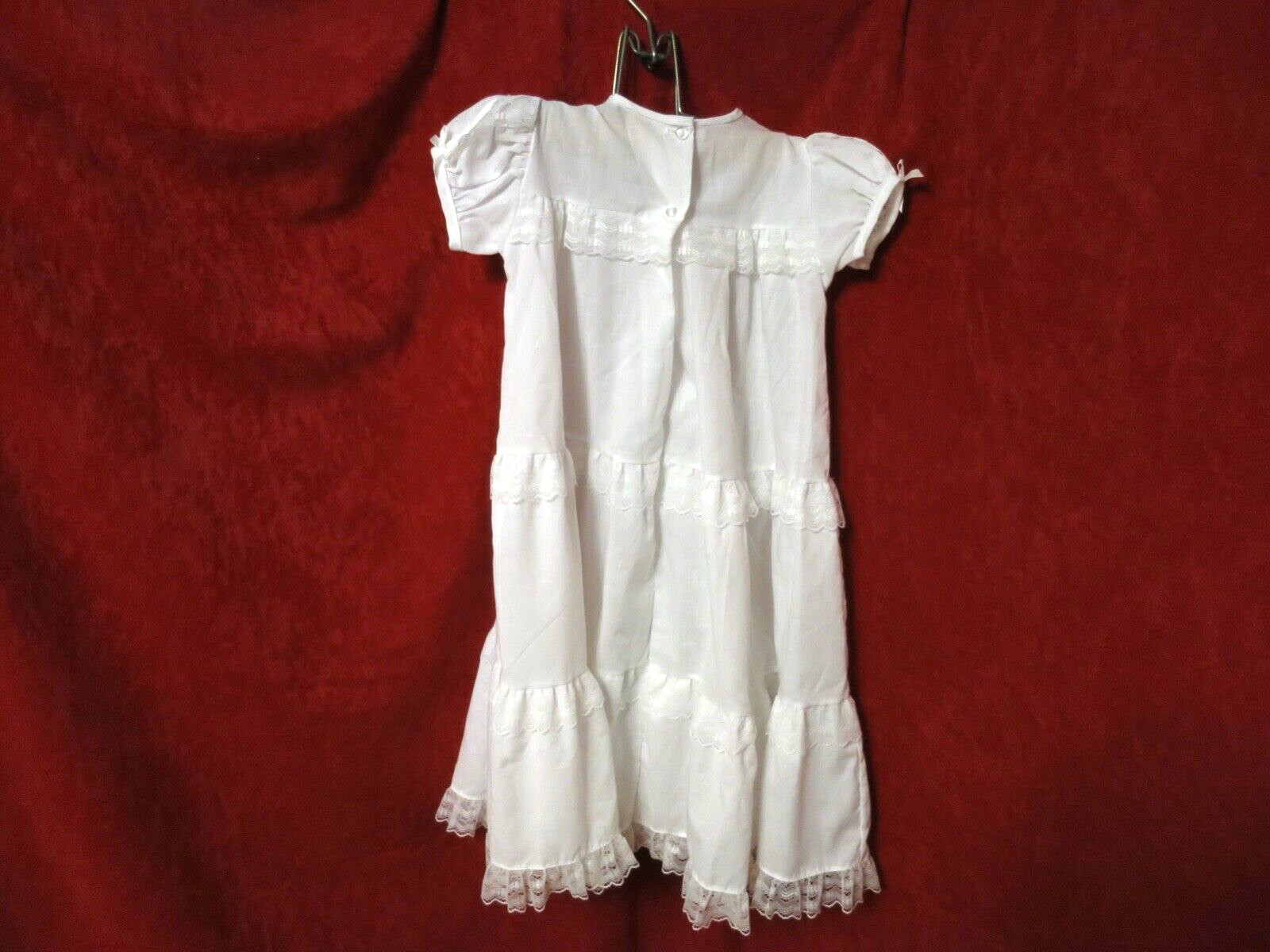Vintage Alexis White Cotton Baby Christening Dress 12… - Gem