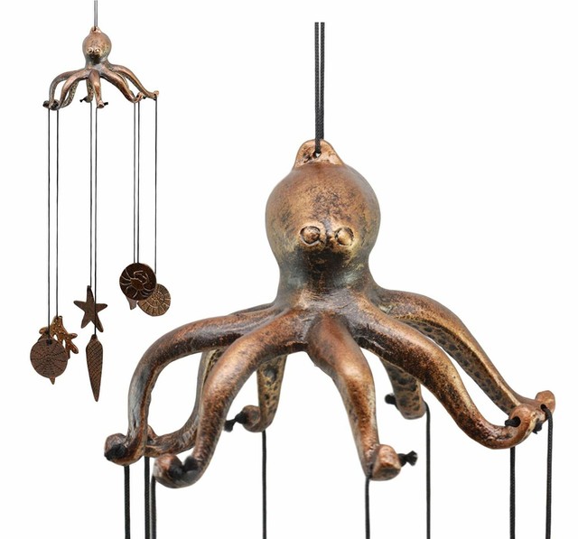 Aluminum Coastal Sea Giant Octopus Kraken Resonant Relaxing Wind Chime ...