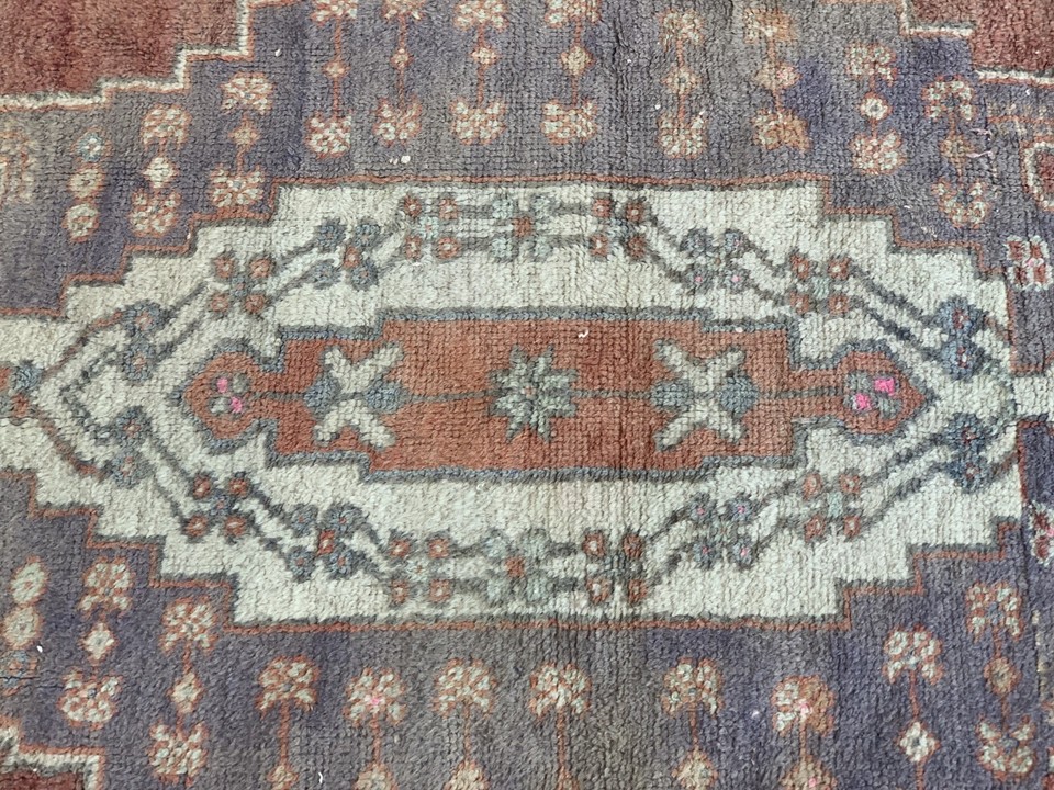 Vintage Rug, Turkish Oushak Handmade Wool Geometric Oriental Farmhouse ...
