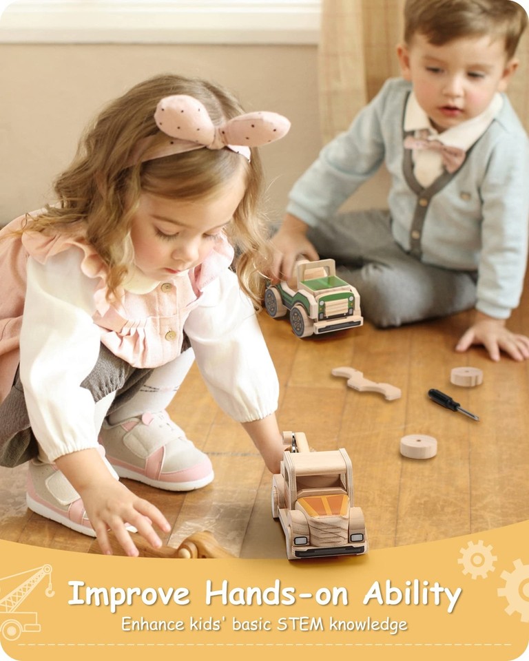 SainSmart Jr. Woodworking Building Kit, 4-in-1 Kids STEM Projects Set ...