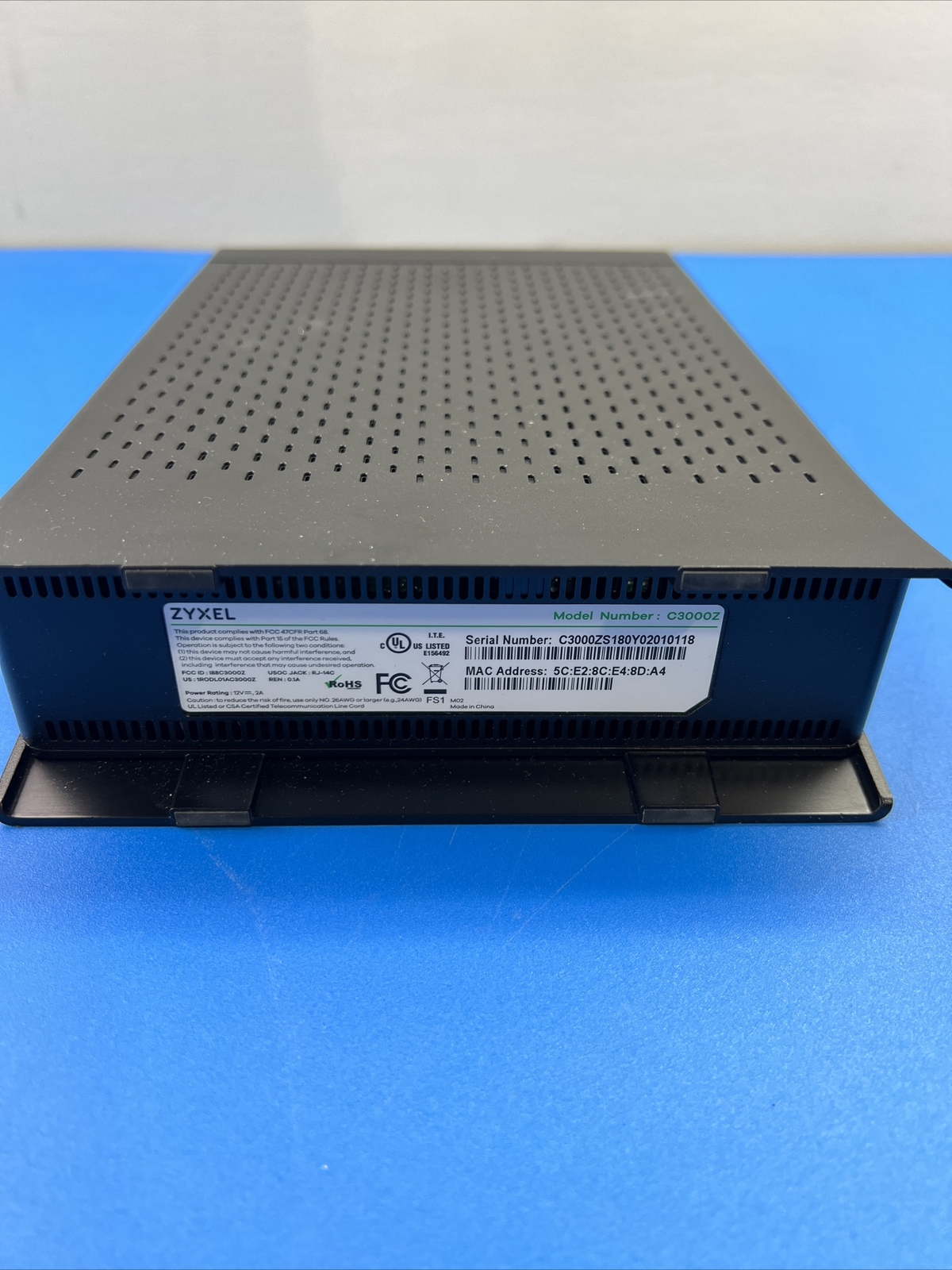 CenturyLink ZYXEL C3000Z 2.4 5GHz 802.11 DSL Modem Wireless Router W/AC ...