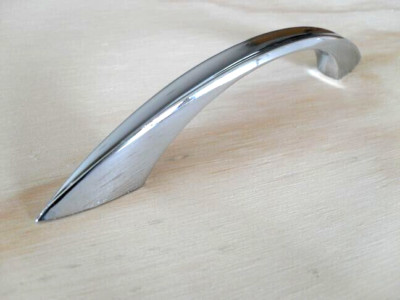 Vintage Nos Long Sleek Heavy Chrome Drawer Pull Cabinet Handle Concave ...